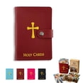 Funeral Essential Religious Card Organizer Compact Faux Leather Holy ...