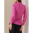 DARING DIVA Women's Bow Tie Neck Tops Long Sleeve Business Work Blouse ...