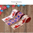 Potrochi 4th of July Patriotic Stripe Star Wired Ribbon, Red W/White ...