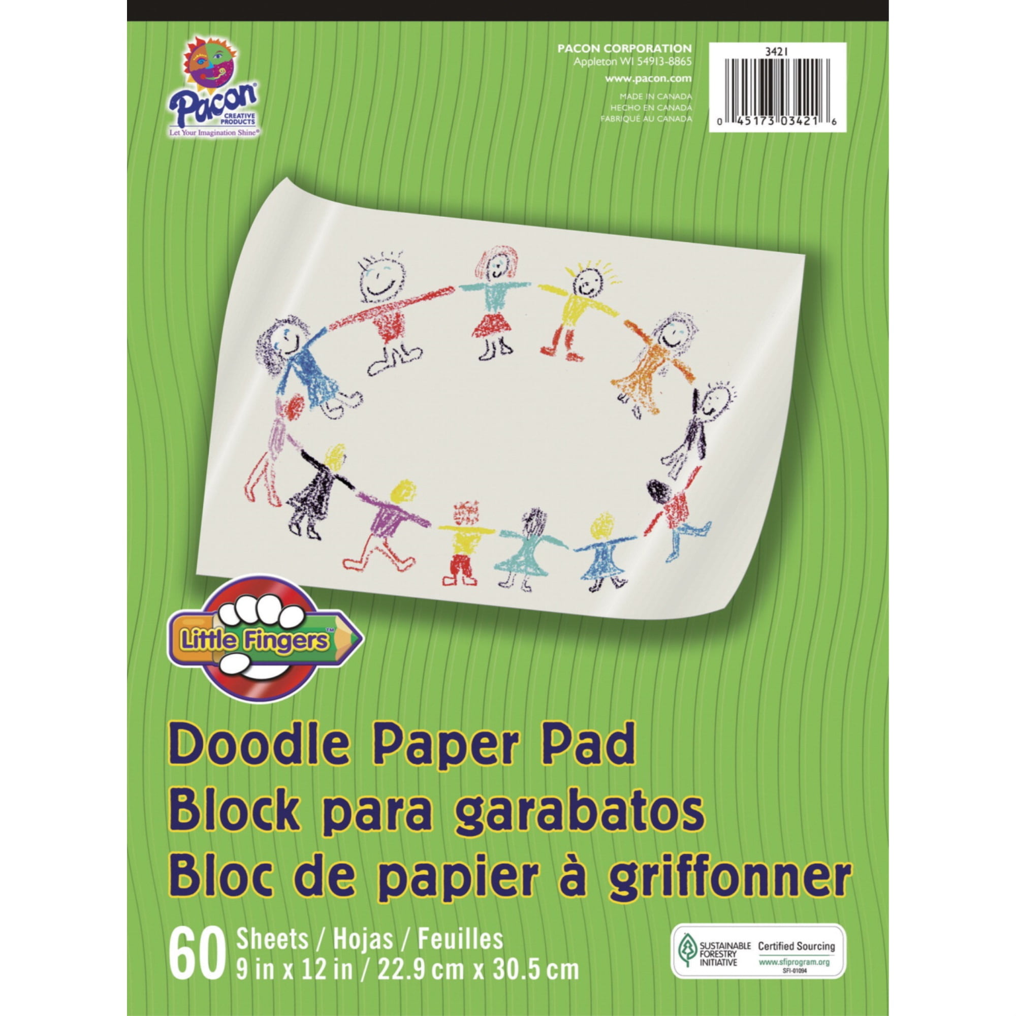 Pacon Little Fingers Doodle Pad 9"x12" White - Walmart.com