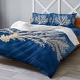 4 Piece Duvet Cover Set Cal king, Summer Marine Coral Texture Soft ...