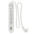 onn. 4-Outlet 2USB Surge Protector White 2.5ft Power Cord - Walmart.com