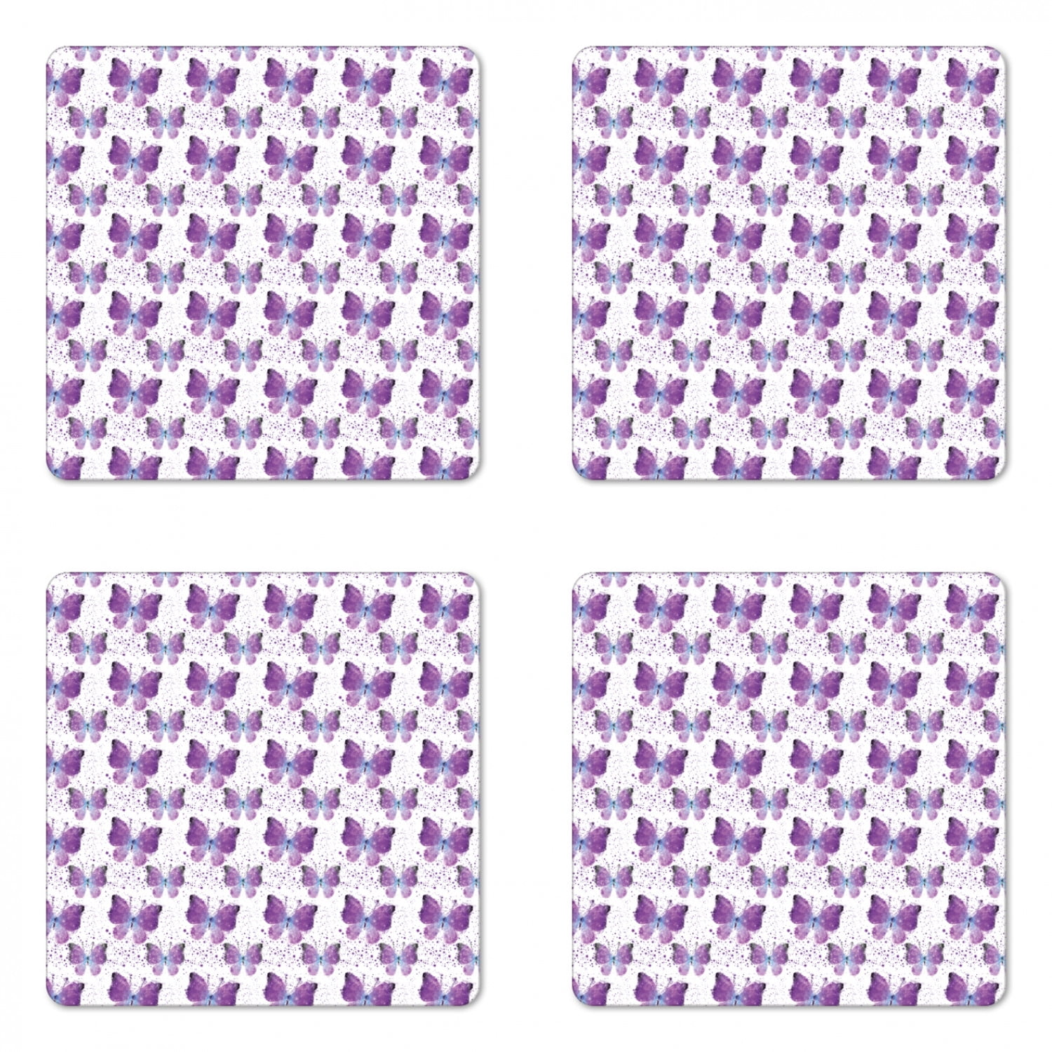 Butterfly Coaster Set of 4, Surreal Star Patterned Background with ...