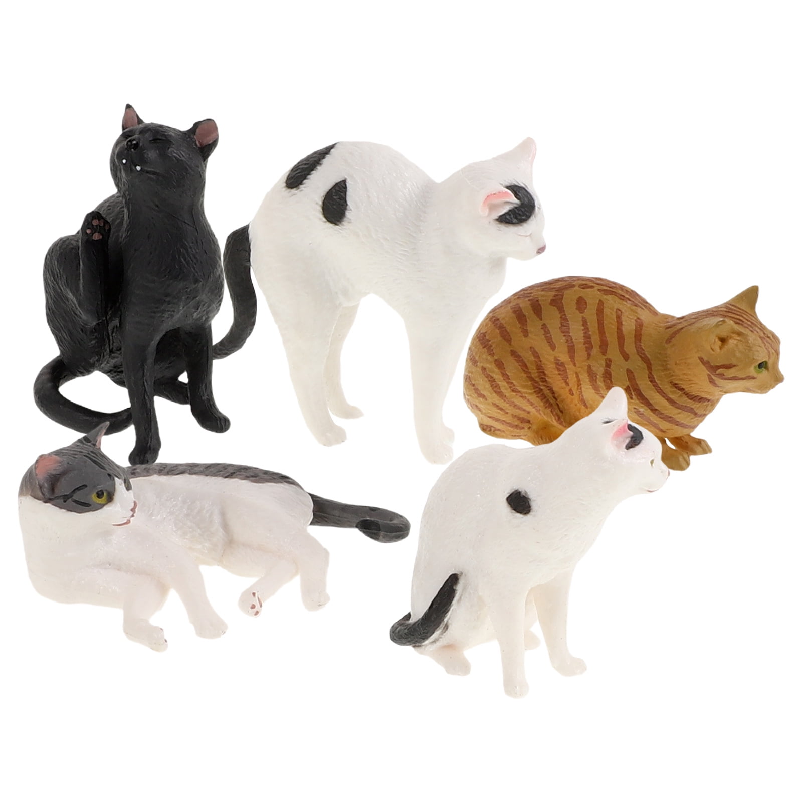 5 figuras de gatos realistas en miniatura, adorables gatitos, adornos ...
