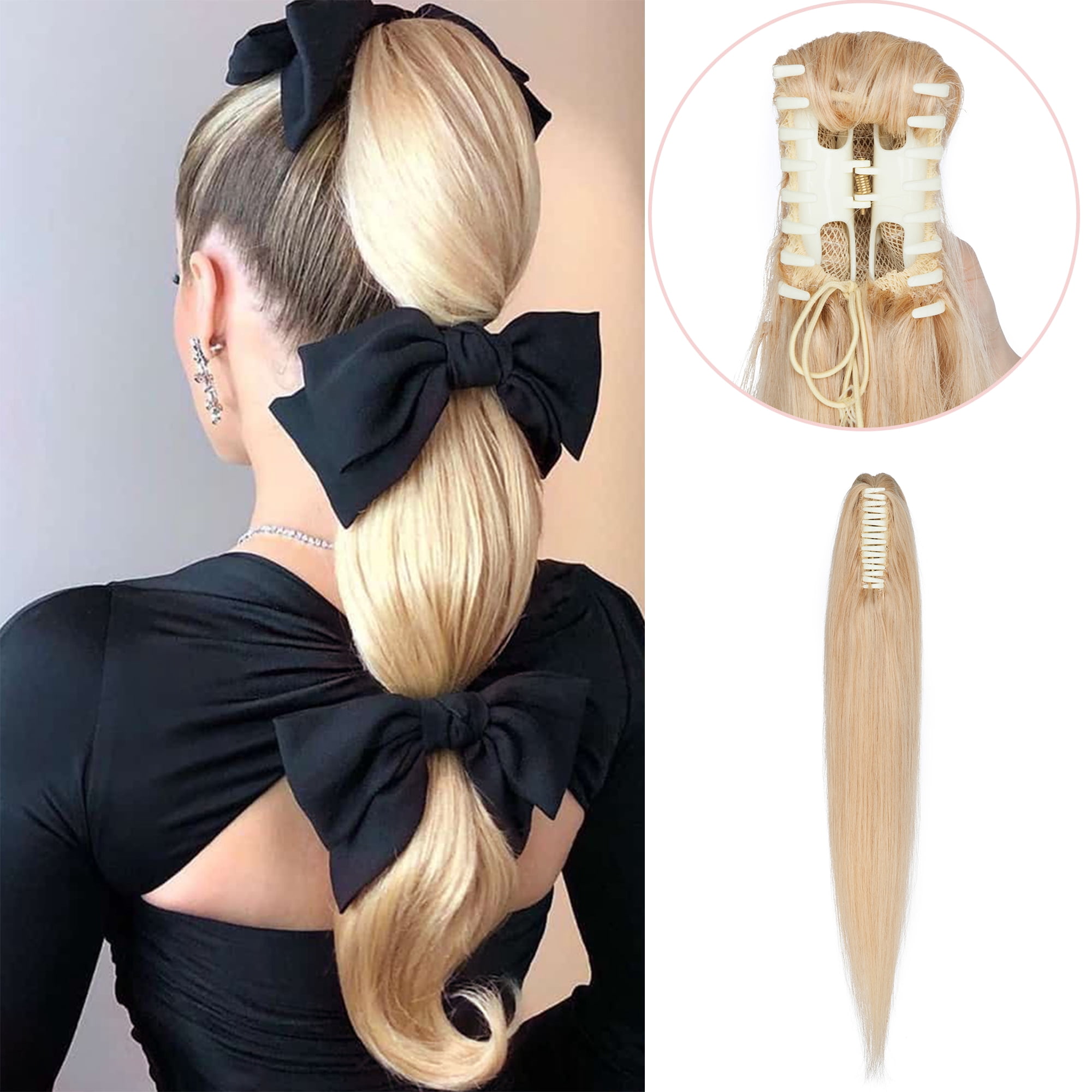 MY-LADY 100% Remy Real Human Hair Clip in Ponytail Extension Claw ...
