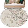 7ft Round Rug, Fall Flower Non-Skid Rubber Backing Large Area Rugs ...