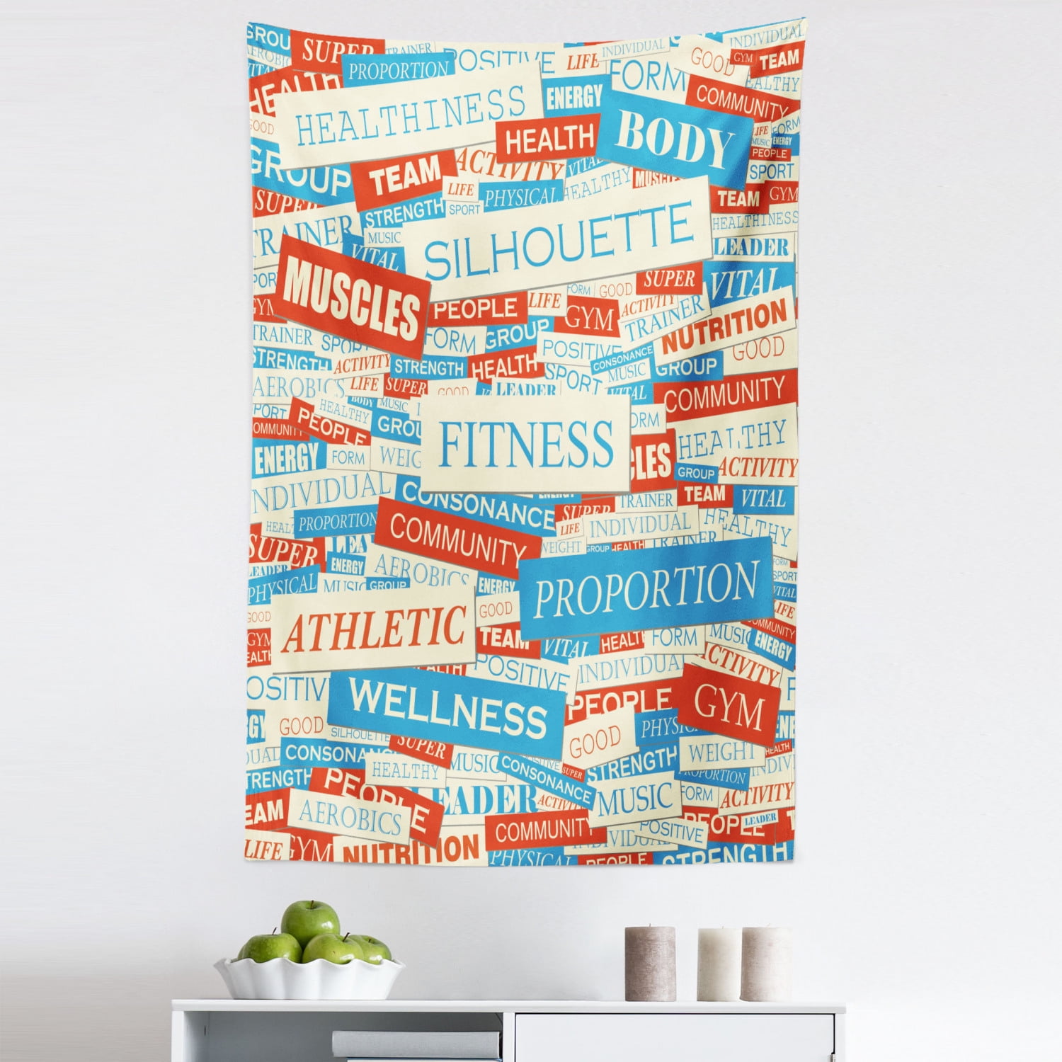Fitness Tapestry, Collage of Words Physical Activity Healthiness ...