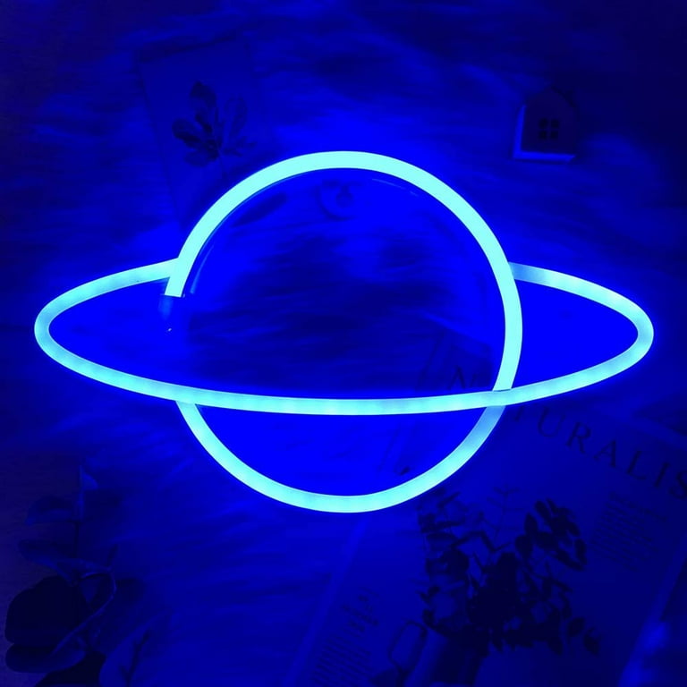 Neon Planets That Are Blue