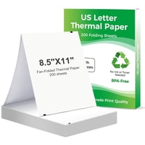 200 Sheets Thermal Printer Paper 8.5'' x 11'' US Letter Size, Folding ...