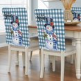 Christmas Snowman Chair Back Covers Set of 8 Xmas Snowman with Cardinal ...