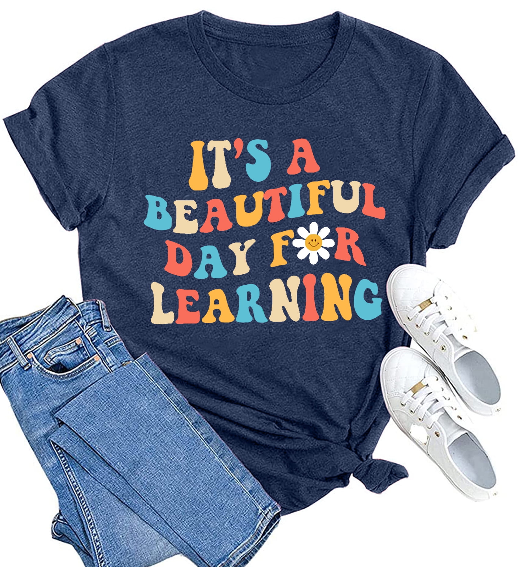 LAZYCHILD Women Teacher Life Shirt Teacher Gift Short Sleeve Shirts It ...