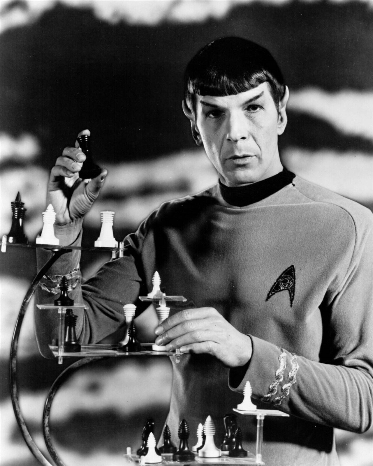 Leonard Nimoy as Spock with 3-D chess game Star Trek TV series 5x7 inch ...