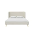 Novogratz Holly Upholstered Wingback Bed, Queen, Ivory Velvet - Walmart.com