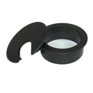 4" CUT-HOLE SIZE Black Round Wire Management Grommet with Removable Lid ...