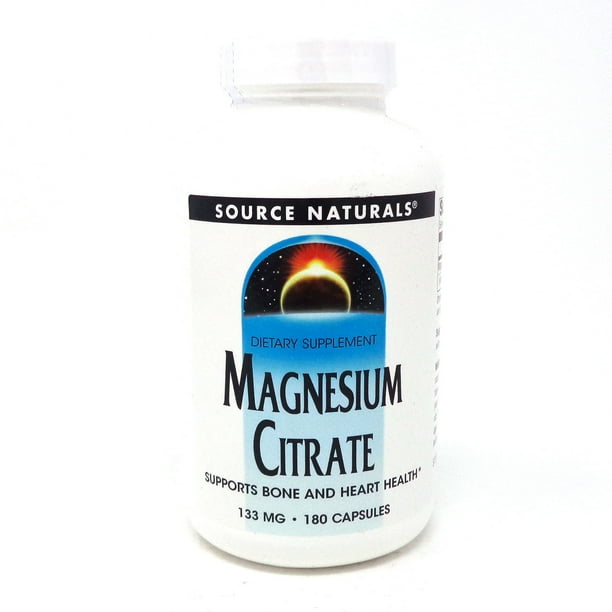Magnesium Citrate 133mg By Source Naturals - 180 Capsule - Walmart.com ...