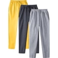 3pc Mens Jogging Pants Men's Casual Loose Straight Pants - Elastic ...