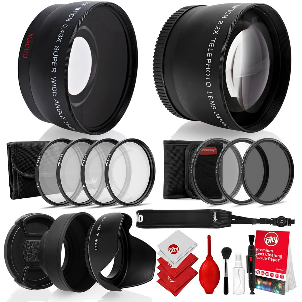 Opteka 52mm 0.43X HD Wide Angle Lens with Macro For Nikon DSLR Bundle ...