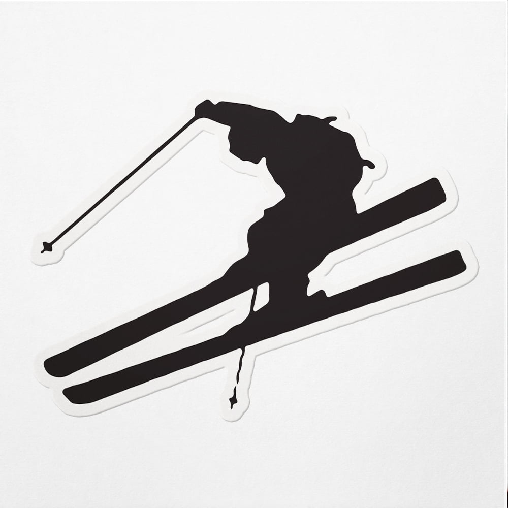 Vinyl Stickers Decals Of Skiing Style Illustration - Waterproof - Apply ...