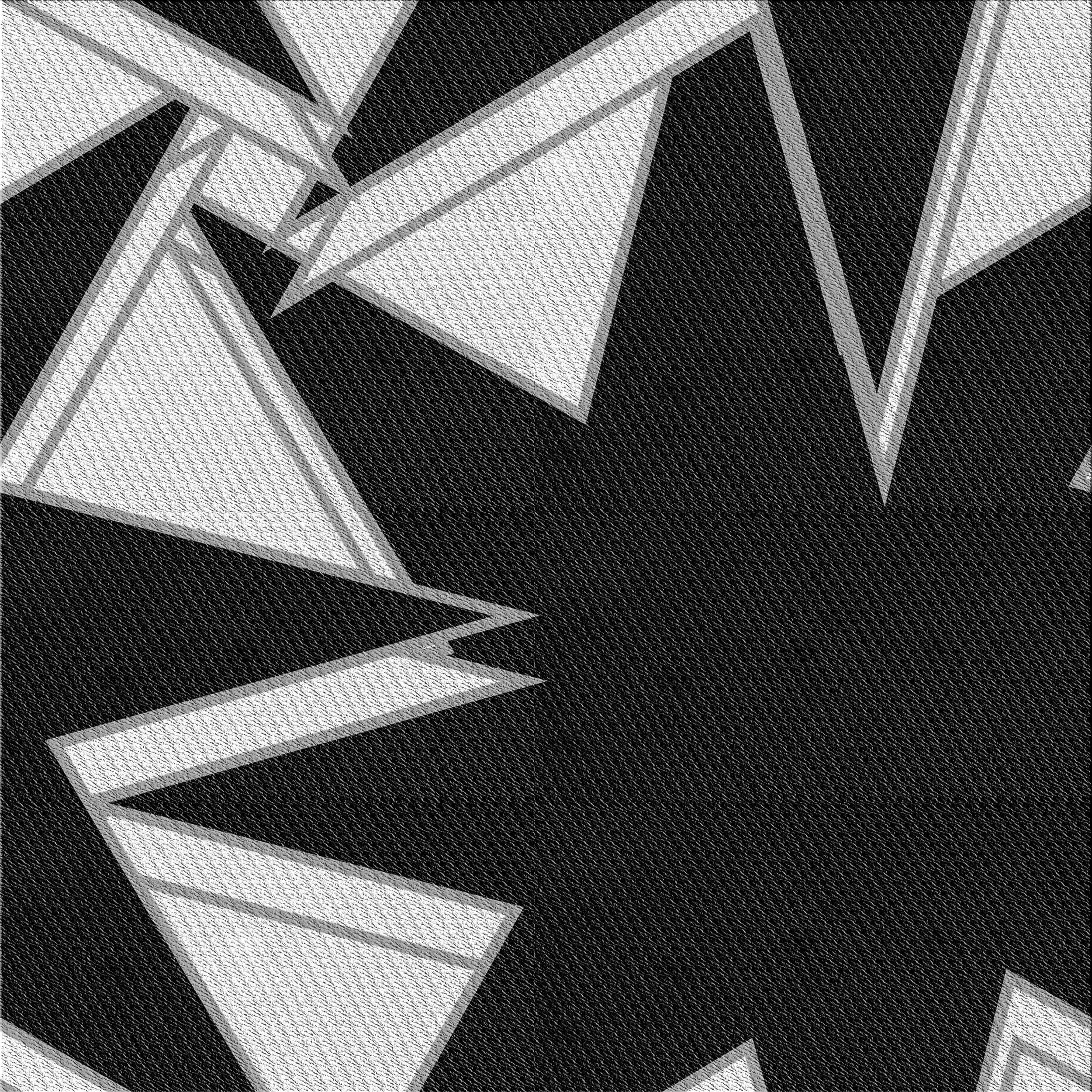 Ahgly Company Indoor Square Patterned Night Black Area Rugs, 5' Square ...