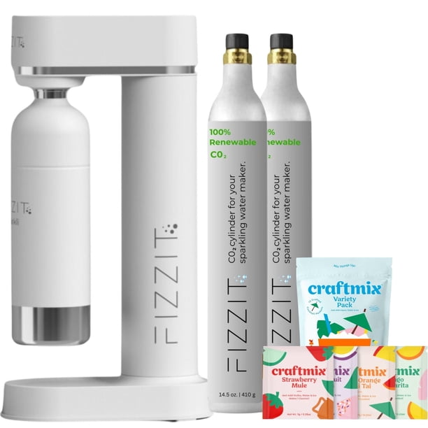 Soda Maker FIZZIT Fizz & Flavor Power Bundle con mezcla de 12 sabores ...