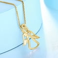 FJ 925 Sterling Silver Guardian Angel Necklace 18K Gold Plated Angel ...