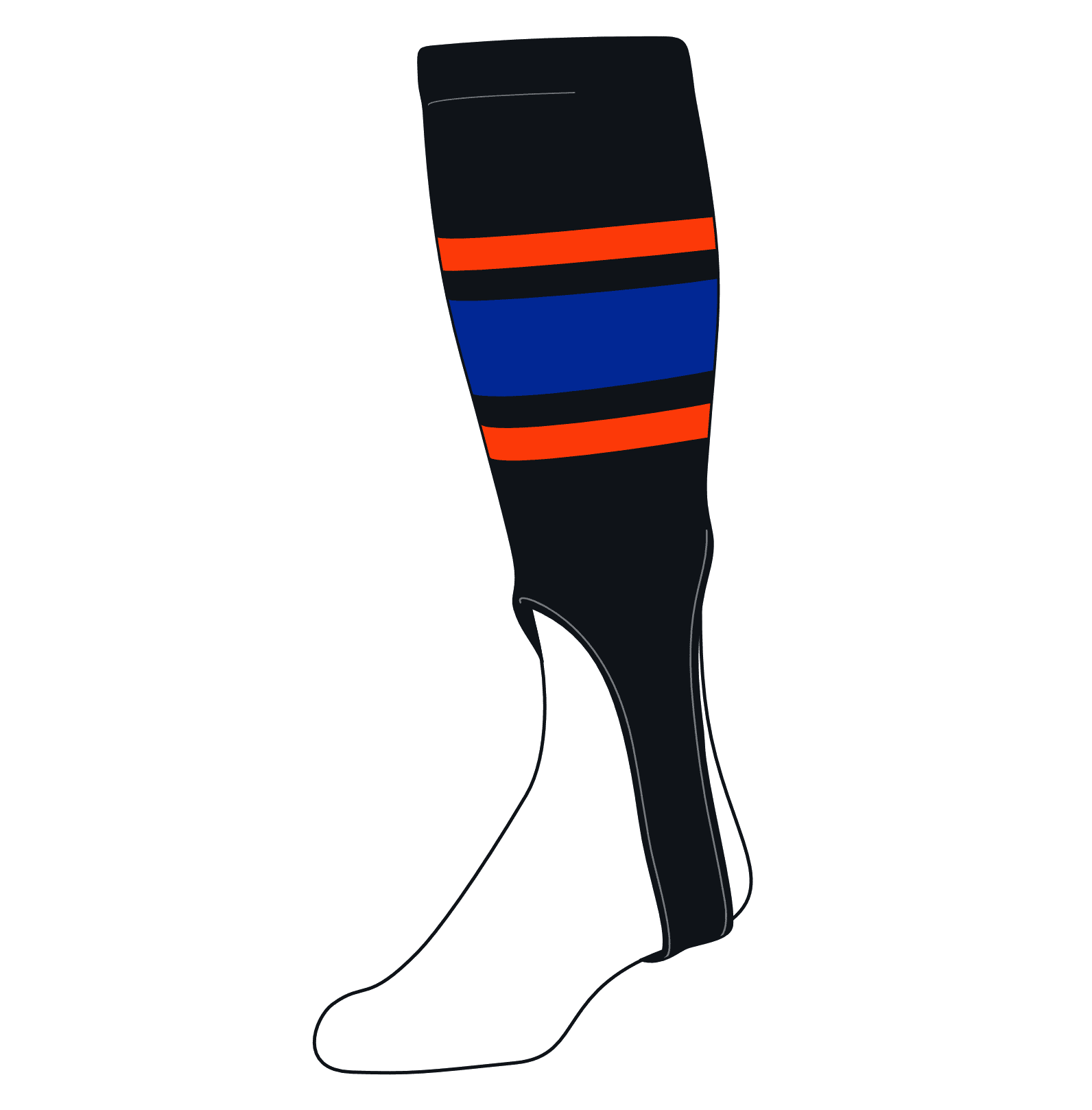 TCK Baseball Stirrups Small/Youth (100E, 6in) Black, Orange, Royal ...