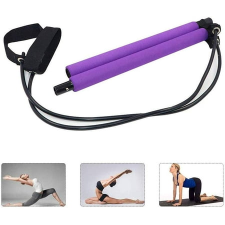 Home Fitness Pilates Stick Elastic Resistance Bar Abdominal Exercise ...