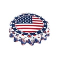 Beforeyayn Patriotic Star Round Tablecloth, Red white blue flag table ...