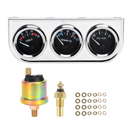 Triple Gauge Set, Water Temperature Gauge Oil Pressure Triple Gauge ...