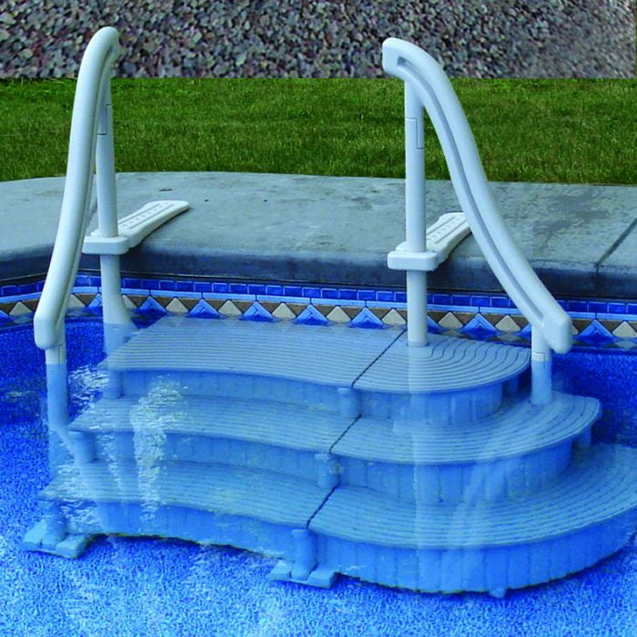 Confer Curve In-Ground Swimming Pools Step System with Wedding Cake ...