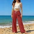Girls Denim Pants Straight Leg Classic Versatile Linen Pants,Brick Red ...