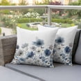 Blue Flowers Outdoor Pillow Covers Set of 2 Country Watercolor Blue ...