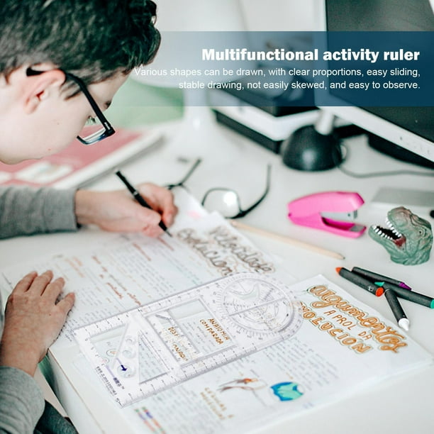 Peggybuy Multifunctional Geometric Ruler Drawing Template Measuring ...