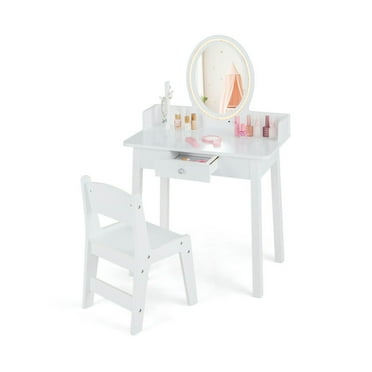 Ktaxon Kids Play Makeup Vanity Set with 3-Color Light, Girls Vanity ...