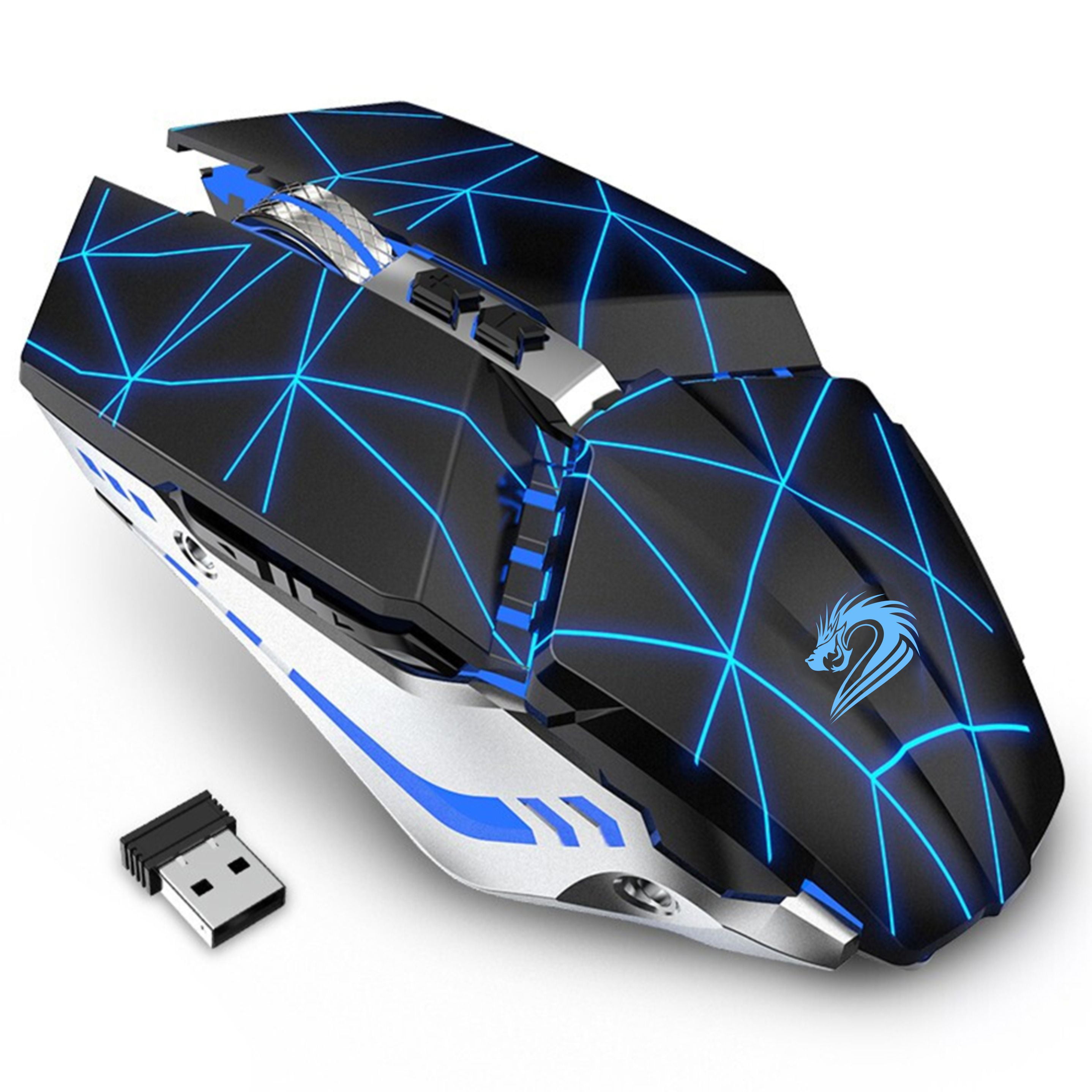 TENMOS Wireless Gaming Mouse Rechargeable Silent LED Computer Optical ...