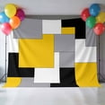 Abstract Art Backdrop for Photography, Patchwork Black and Yellow Photo ...