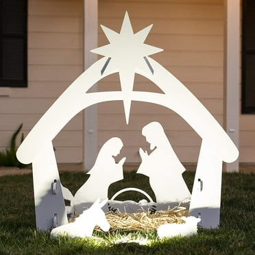 Best Choice Products 46in Outdoor JOY Christmas Nativity Decoration w ...