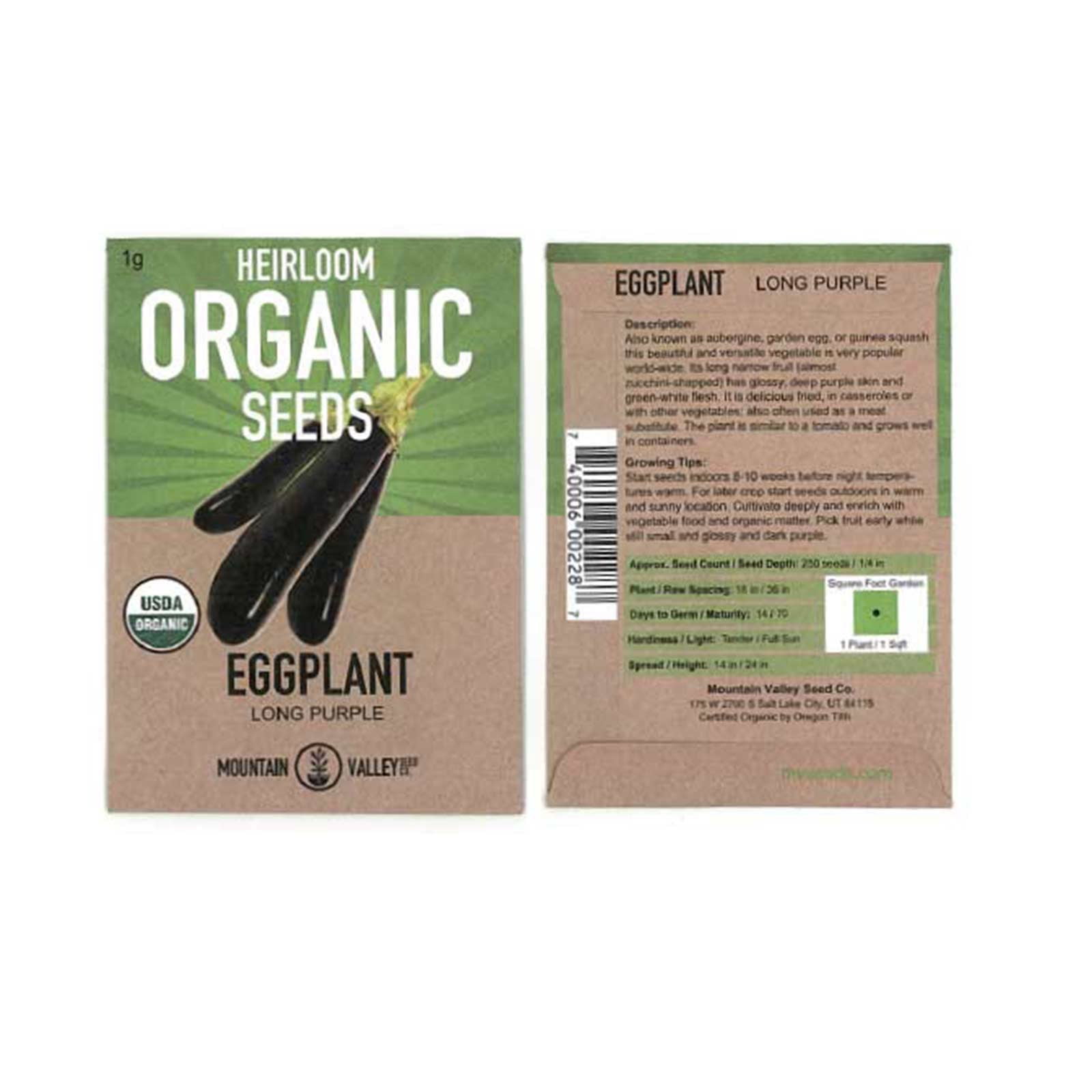 Long Purple Eggplant Garden Seeds - 1 Gram Packet - Non-GMO, Heirloom ...