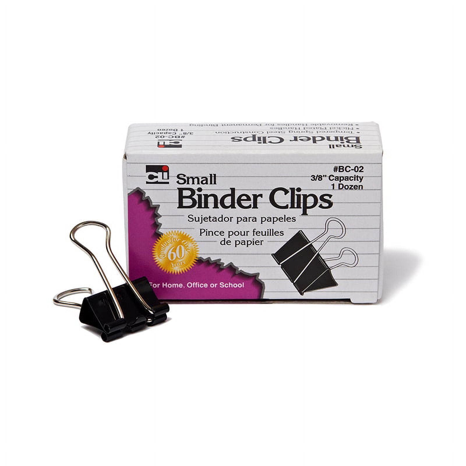Charles Leonard Binder Clips  Small  3/8 Capacity  12 Count