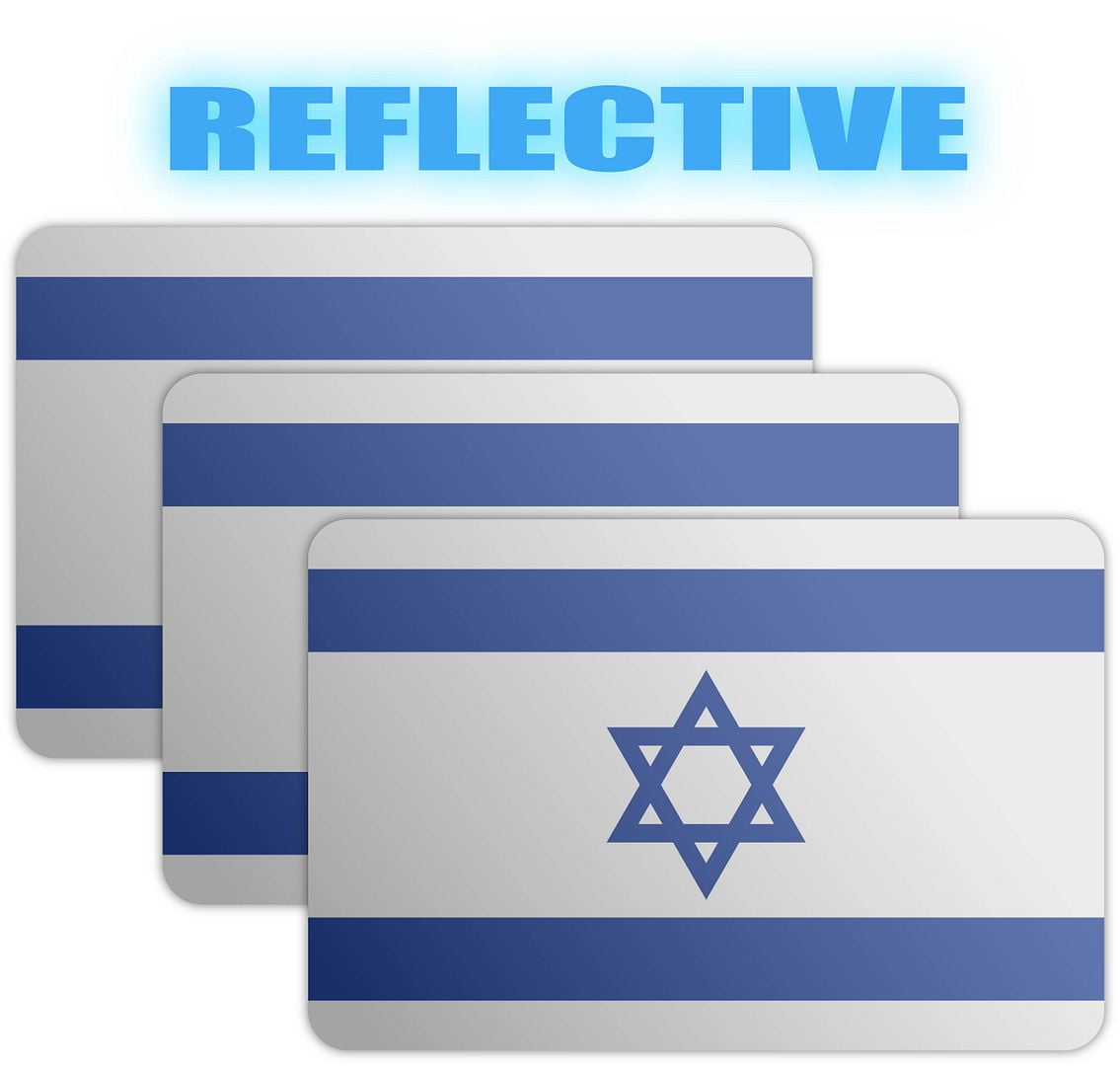 (x3) 3M Reflective Israel Flag Stickers | Versatile & High Quality ...