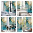 Blue and Gold Marble Pattern Blackout Curtains,Triple Weaved Fabric ...