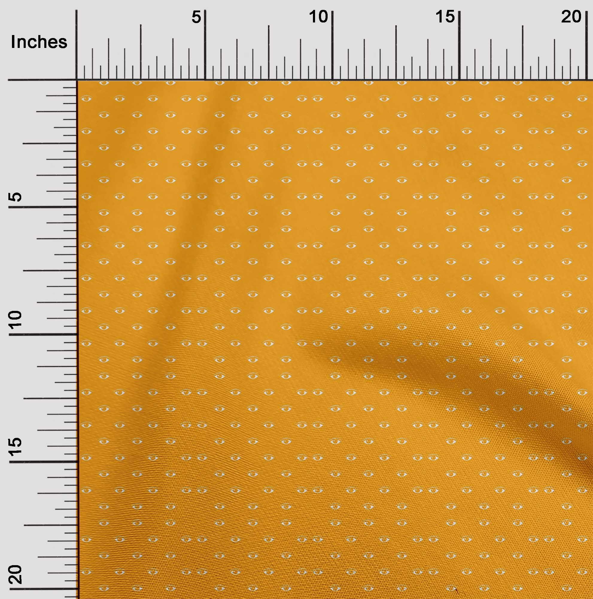 oneOone Viscose Chiffon Mustard Yellow Fabric Eyes Face Sewing Material ...