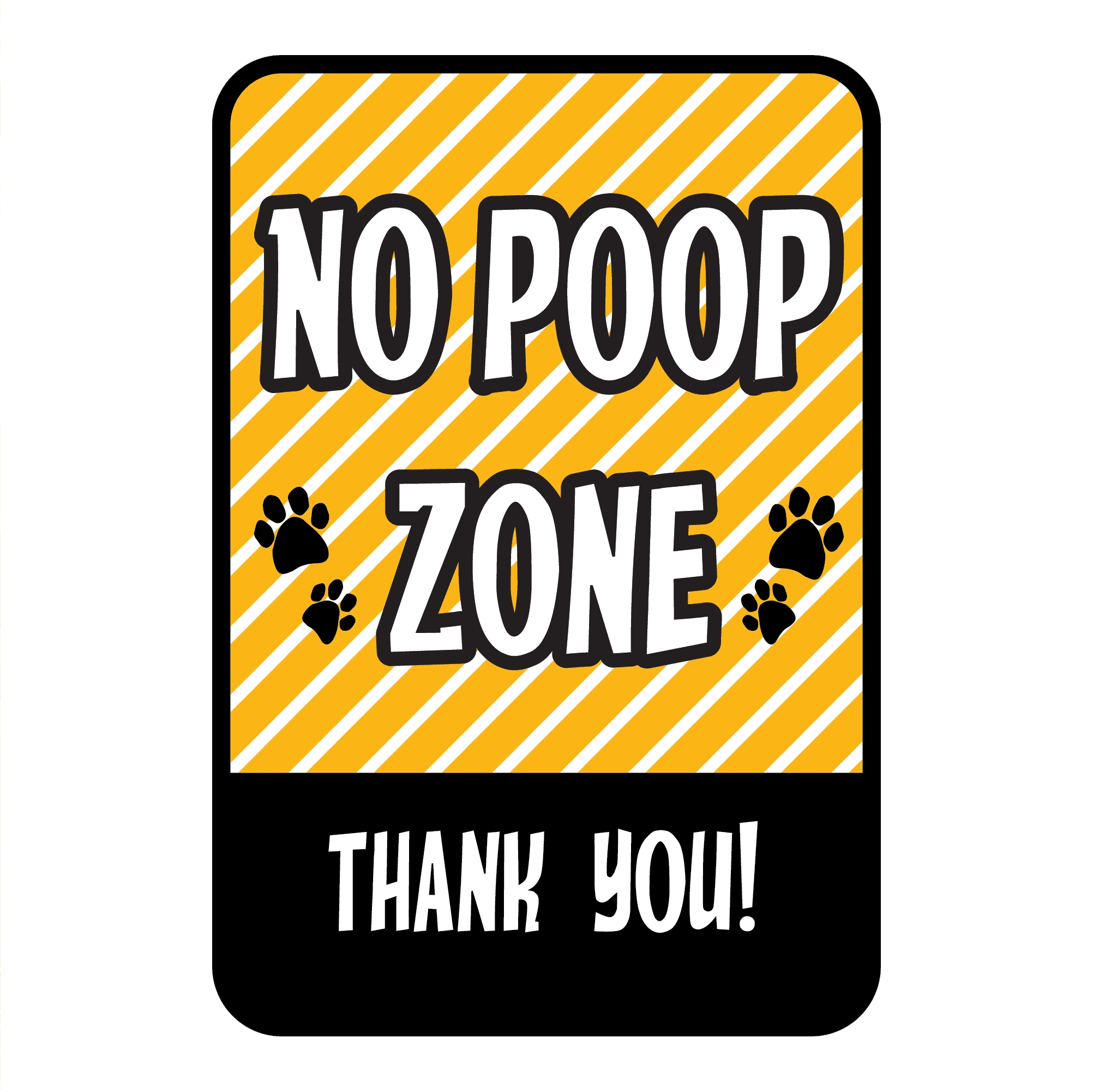 No Poop Zone Yellow Mini Garden Sign - Walmart.com