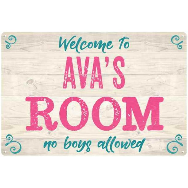 AVA'S Room Kids Bedroom Sign 8x12 Metal Sign 208120089003 - Walmart.com ...