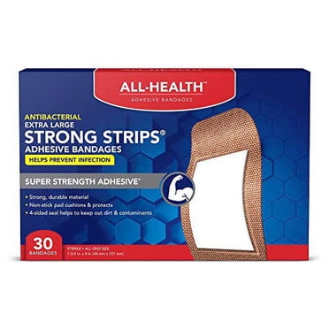 BOX of 50 EXTRA LARGE BANDAID BANDAGES FLEXIBLE FABRIC 2" X 4" STRIPS ...
