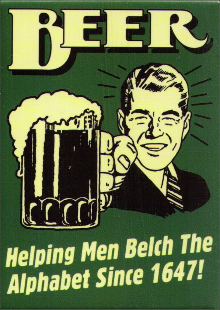 Retro Spoofs Beer Helping Men Belch Alphabet Magnet BM2592 - Walmart.com