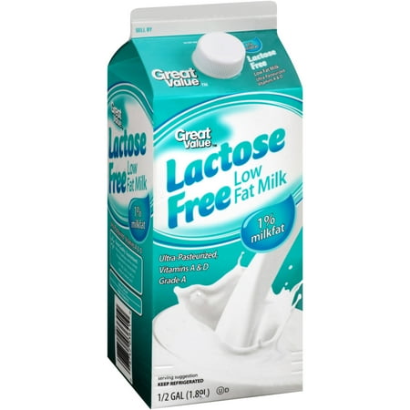 Great Value Lactose Free 1% Low Fat Milk, .5 gal - Walmart.com
