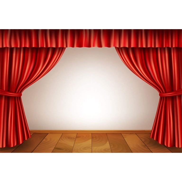 Red Curtain Background Vintage ABPHOTO Polyester Red Curtain Stage