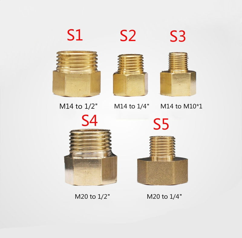 M14 Female to 1/2 inch 1/4 inch M10*1 Male Pressure Gauge Fittings,M20 ...