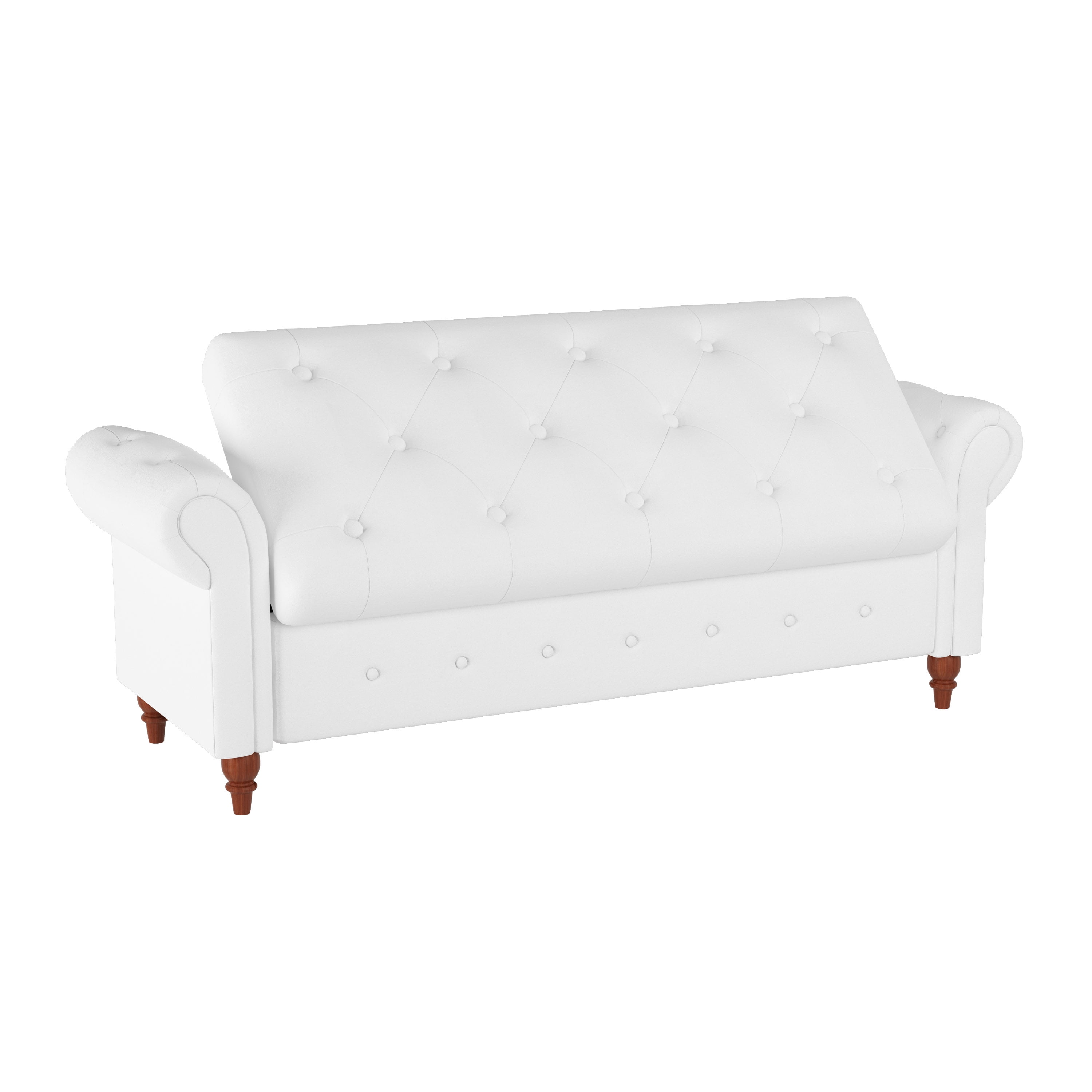 63 Cream White Upholstered Storage Bench Button Tufted Ottoman With